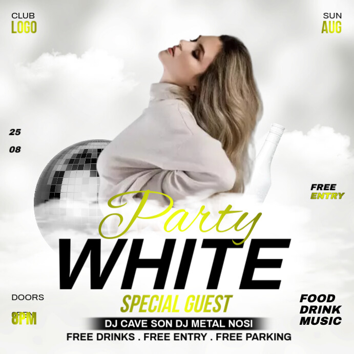 White party poster Template | PosterMyWall