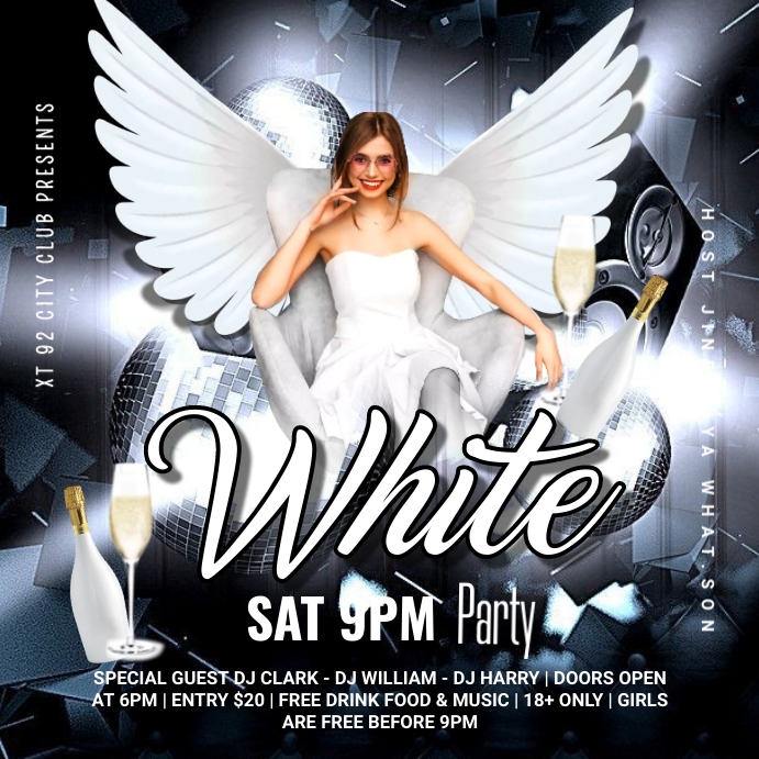 white party poster Template | PosterMyWall