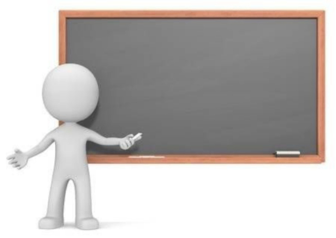 White Pastel 3d Character Teaching With Blank Chalkboard | Education ...