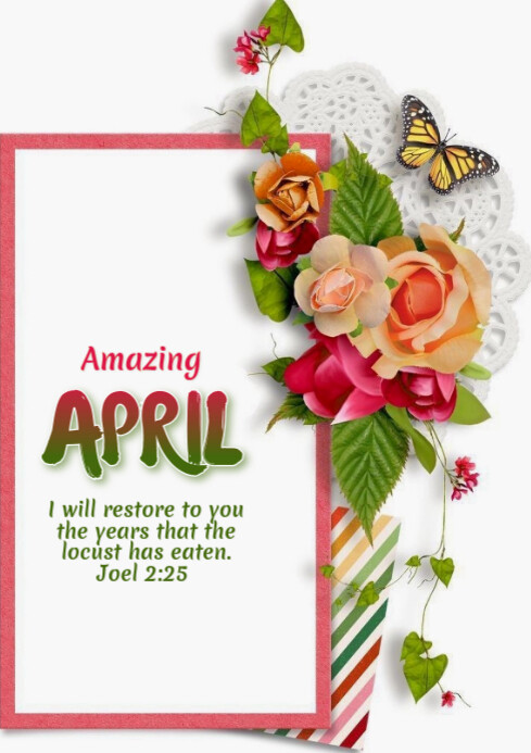 White Pastel Amazing April A4 Template | PosterMyWall