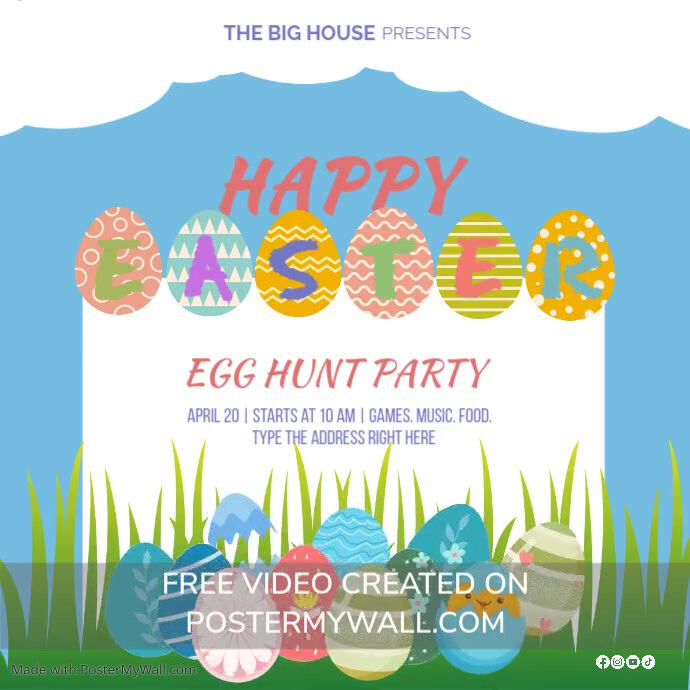 White Pastel and Joyful Easter Square (1:1) Template | PosterMyWall