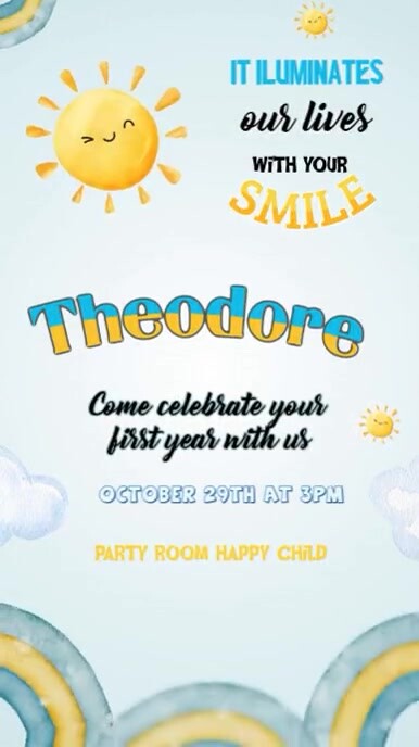 Plantilla de White Pastel Animated Sunbeam Theme Children' | PosterMyWall