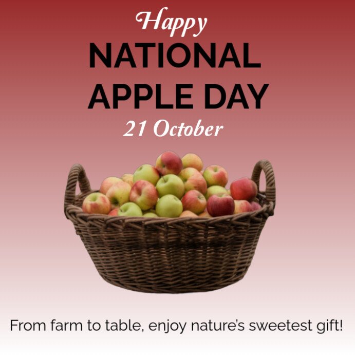 White Pastel Apples Day Event Instagram Post Template | PosterMyWall