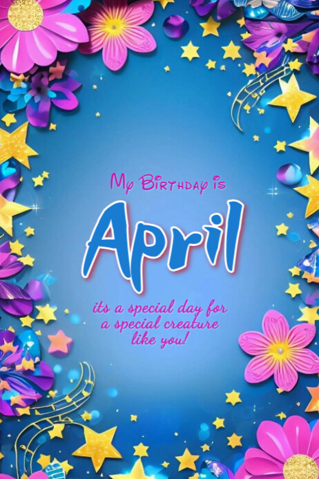 White Pastel April Birthdays Banner 4' × 6' Template | PosterMyWall