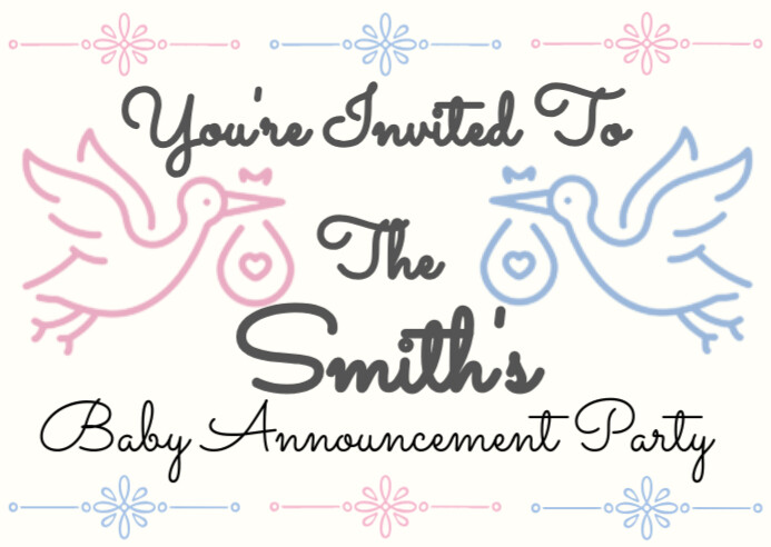 Plantilla de White Pastel Baby Announcement Postcard | PosterMyWall
