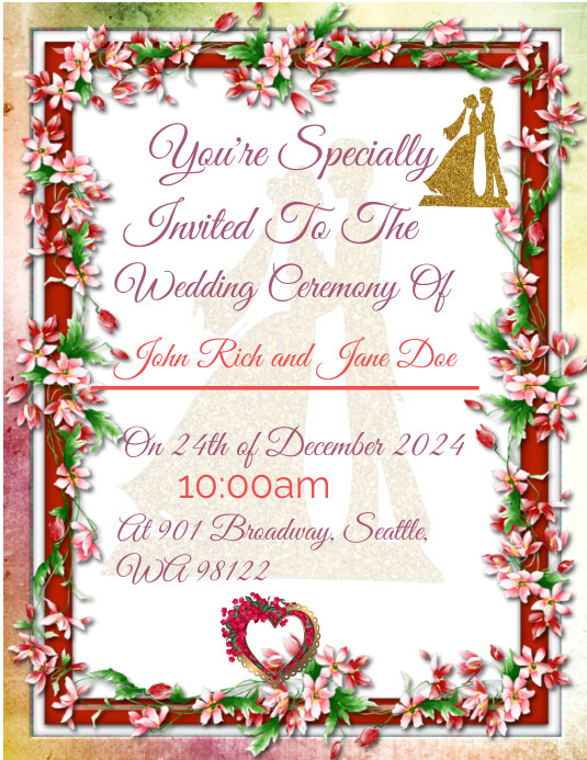 White Pastel Beautiful Wedding Invitation Tem Template | PosterMyWall