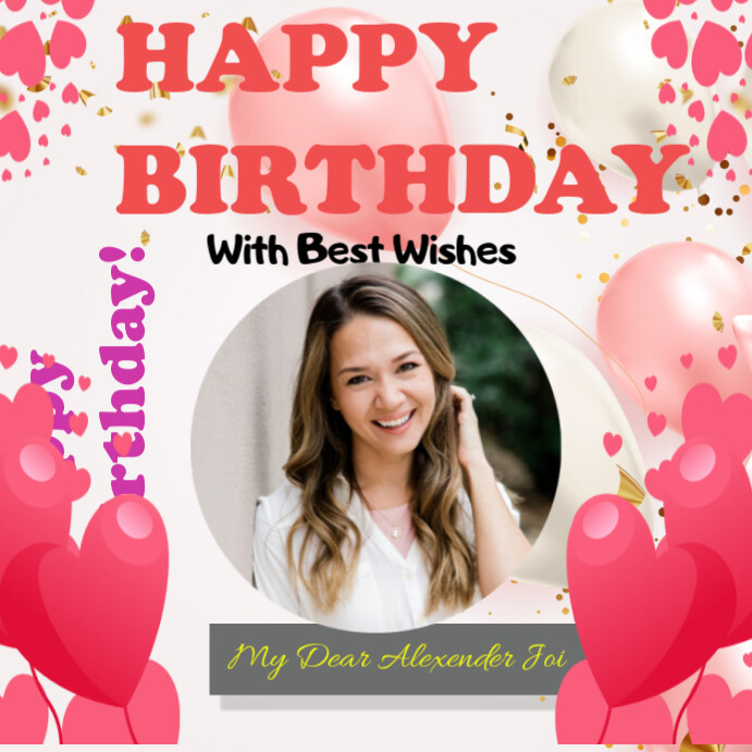 White Pastel Birthday Cakes And Happy Birthhd Template | PosterMyWall