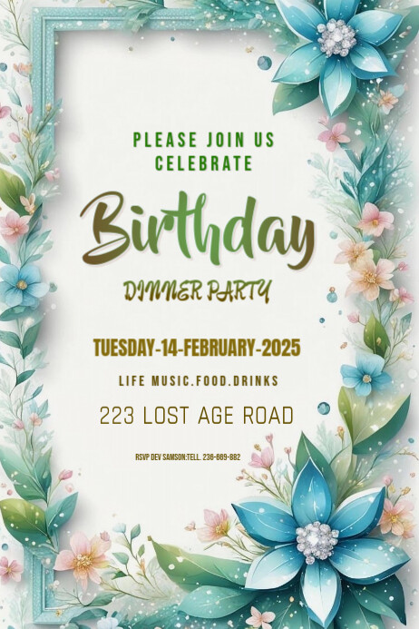 Copy of White Pastel Birthday Card Poster | PosterMyWall