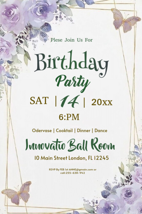 White Pastel Birthday Card Poster Template | PosterMyWall