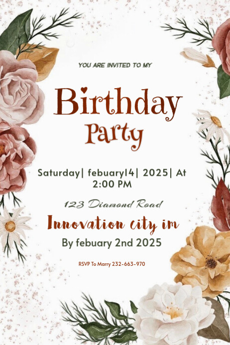 White Pastel Birthday Card Poster Template | PosterMyWall