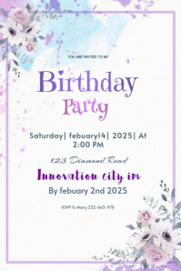 White Pastel Birthday Card Poster Template | PosterMyWall
