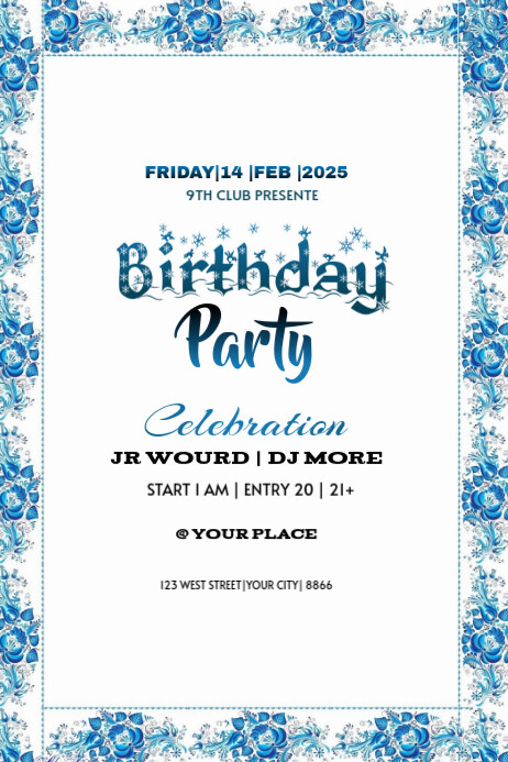 White Pastel Birthday Card Poster Template | PosterMyWall