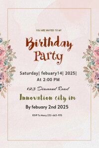 White Pastel Birthday Card Poster Template | PosterMyWall