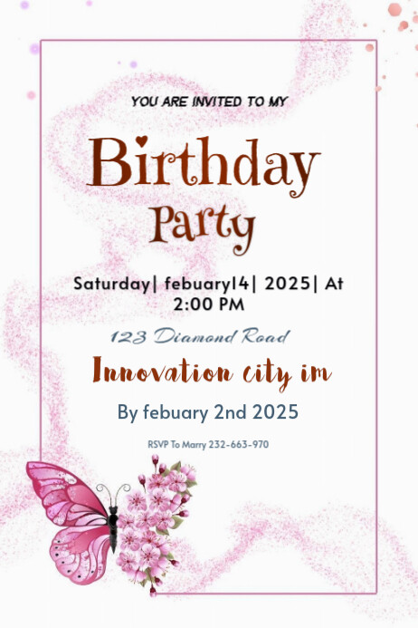 Plantilla de White Pastel Birthday Card Poster | PosterMyWall