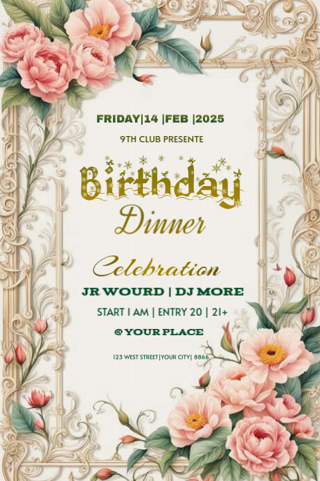 Copy of White Pastel Birthday Card Poster | PosterMyWall