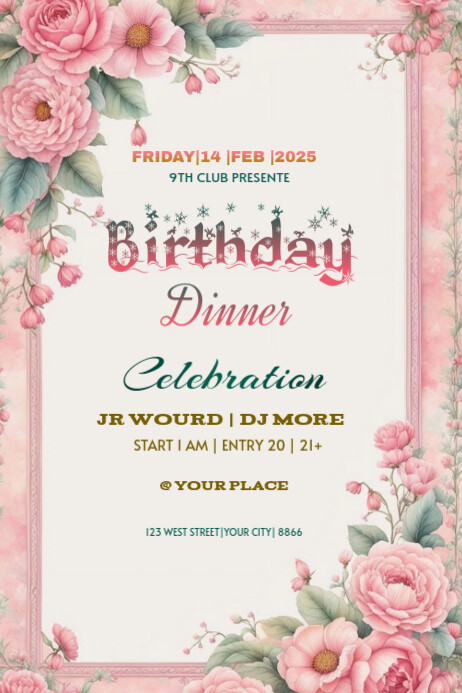 Plantilla de White Pastel Birthday Card Poster | PosterMyWall