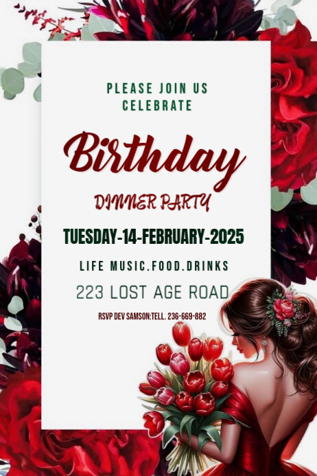 White Pastel Birthday Card Poster Template | PosterMyWall