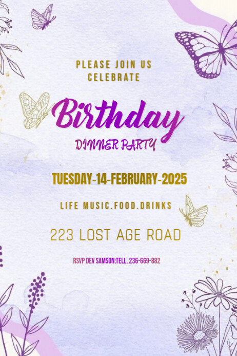 White Pastel Birthday Card Poster Template | PosterMyWall