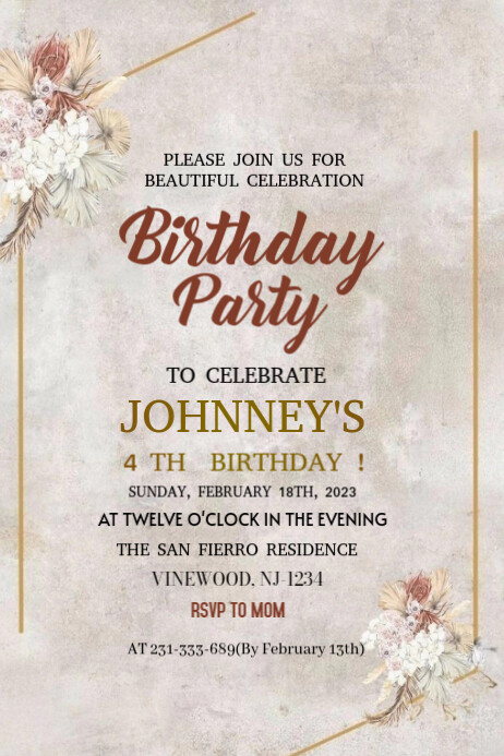 White Pastel Birthday Card Poster Template | PosterMyWall