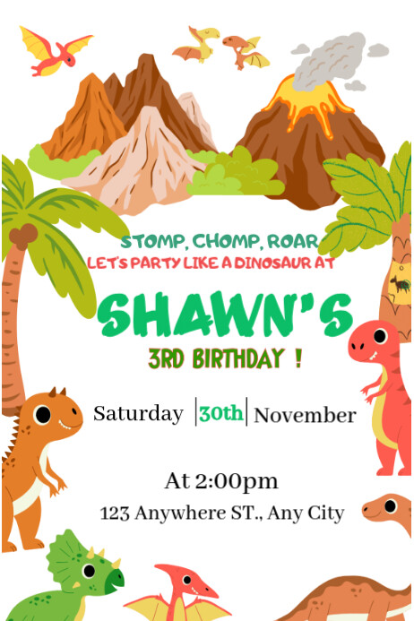 White Pastel Birthday Invitation Card Poster Template | PosterMyWall