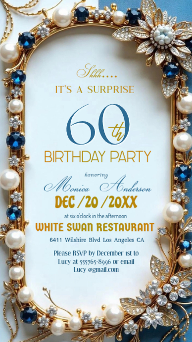 Copy of White Pastel Birthday Invitation Flyer Digital Display (9:16 ...