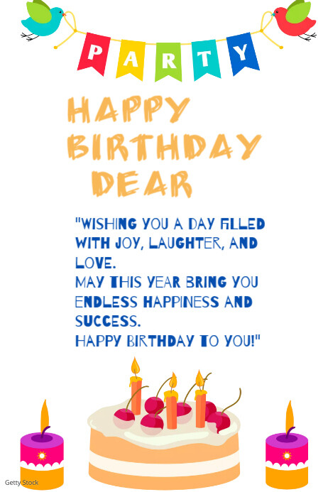 White Pastel Birthday Poster Template | PosterMyWall