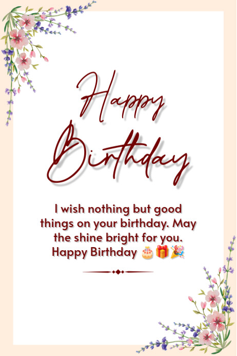 White Pastel Birthday Poster Template | PosterMyWall