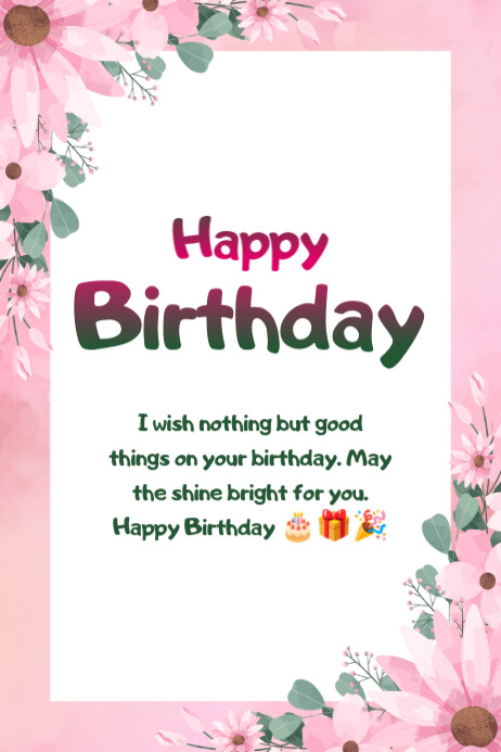 White Pastel Birthday Poster Template | PosterMyWall