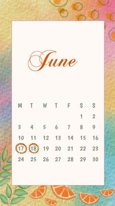 White Pastel Calendar June Instagram Story Template | PosterMyWall