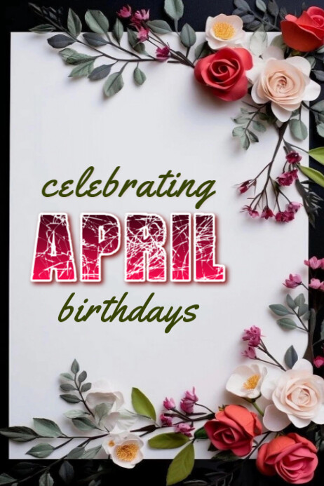 Plantilla de White Pastel Celebrating April Birthdays Banner 4' × 6 ...