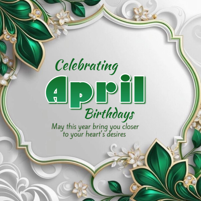 Copy of White Pastel Celebrating April Birthdays Instagram Post ...