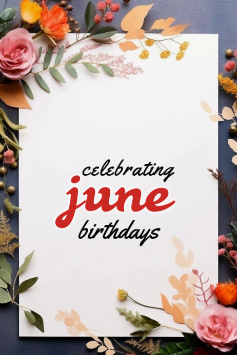 Copy of White Pastel Celebrating June Birthdays Banner 4' × 6 ...