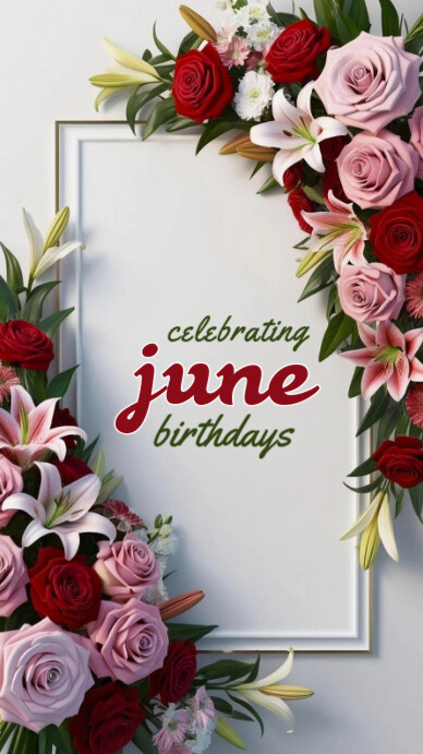 White Pastel Celebrating June Birthdays Whatsapp Status Template ...