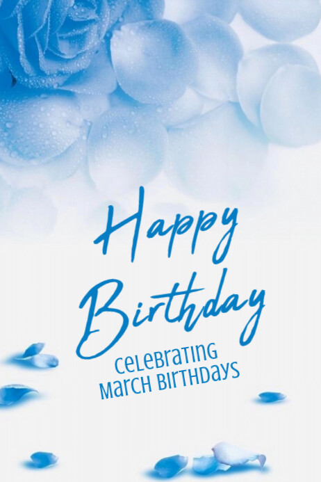 White Pastel Celebrating March Birthdays Banner 4' × 6' Template ...