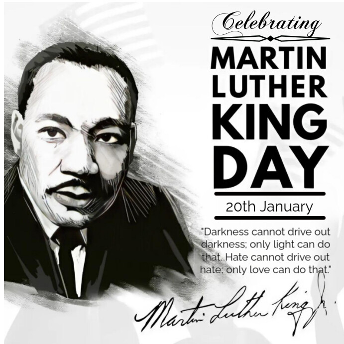 White Pastel Celebrating Mlk Day Instagram Post Template | PosterMyWall