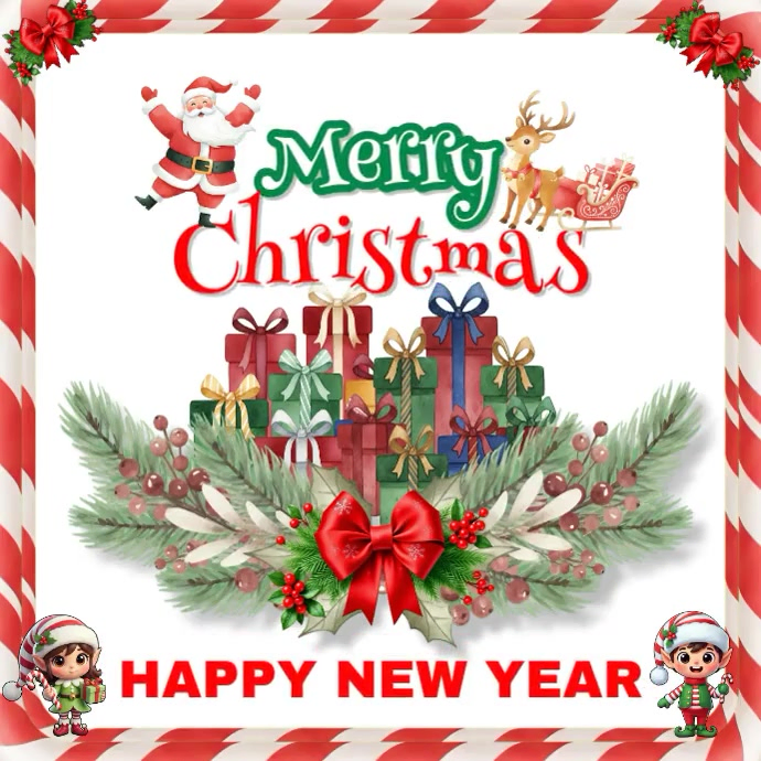 White Pastel Christmas And New Year Wishes Instagram Post Template ...