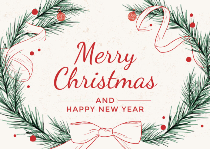 White Pastel Christmas Card Postcard Template | PosterMyWall