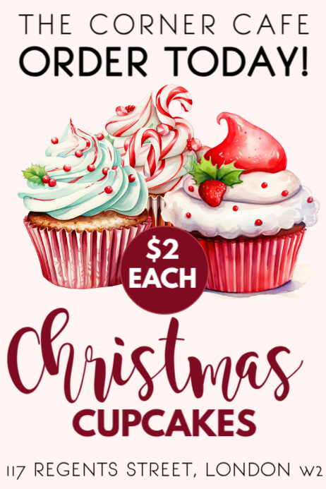 Christmas Cupcake Promotion Template | PosterMyWall