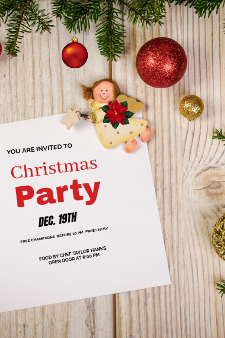 Copy of White Pastel Christmas Party Invitation Poster | PosterMyWall