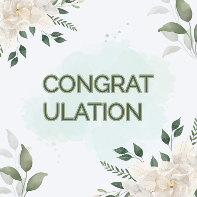 White Pastel Congratulation Instagram Post Template | PosterMyWall