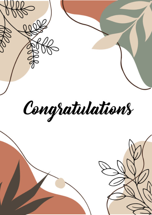 White Pastel Congratulations Post A4 เทมเพลต | PosterMyWall