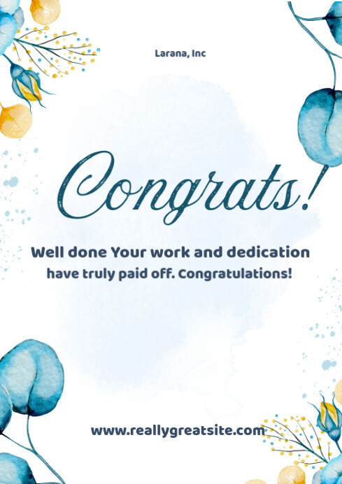 Copy of White Pastel Congratulations Poster A4 | PosterMyWall