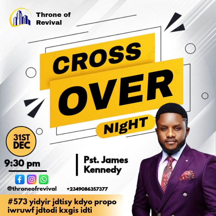 White Pastel Cross Overnight Instagram Post Template | PosterMyWall