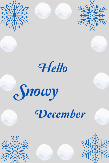 Copy of White Pastel December Snowy Poster | PosterMyWall