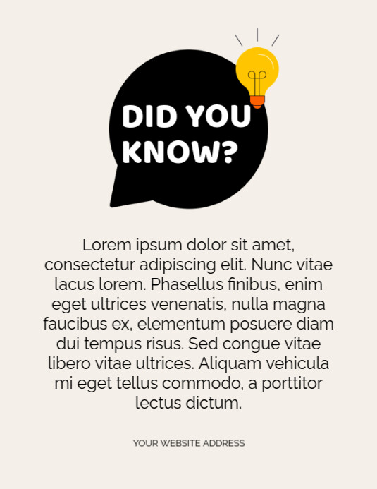 White Pastel Did You Know Thinking Ideas Flyer (us Letter) Template ...