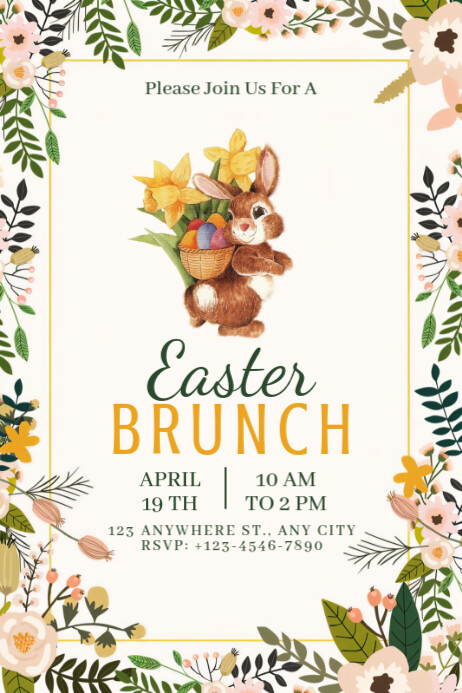 Copy of White Pastel Easter Brunch Poster | PosterMyWall