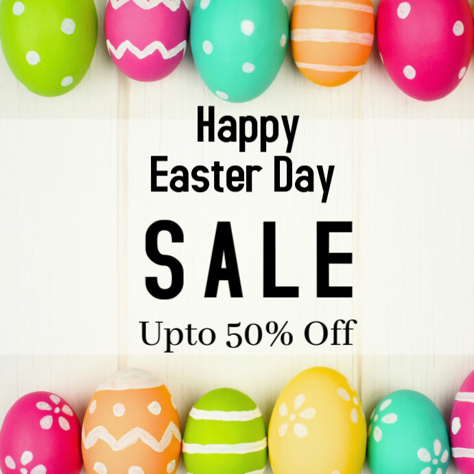 Copy of White Pastel Easter Mega Sale Offer Instagram Post | PosterMyWall