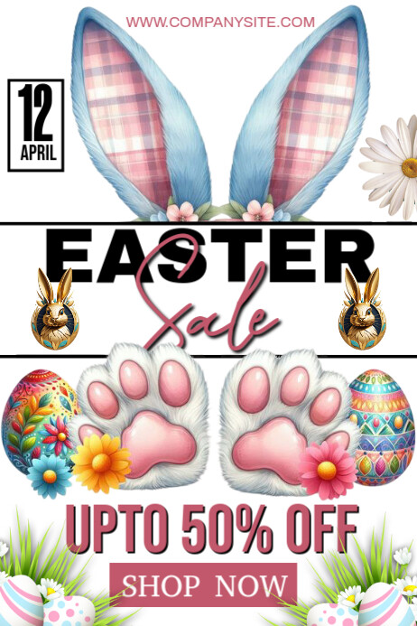 White Pastel Easter Sale Poster Template | PosterMyWall