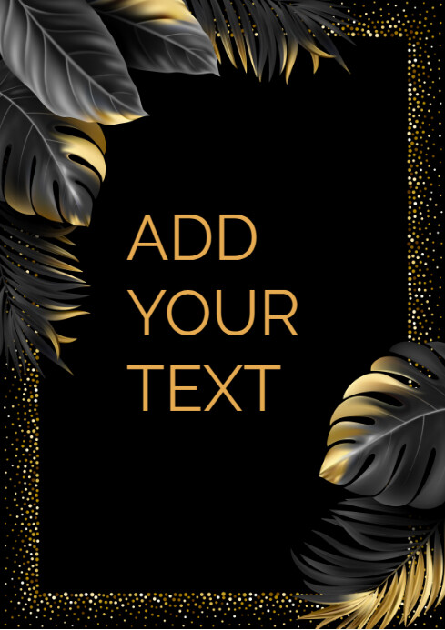 White Pastel Elegant Black And Gold Tropical Leaf Background – Luxury ...