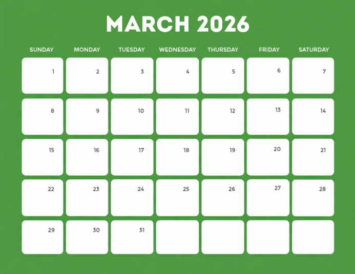 Copy of White Pastel March Calendar 2025 Flyer (us Letter) | PosterMyWall